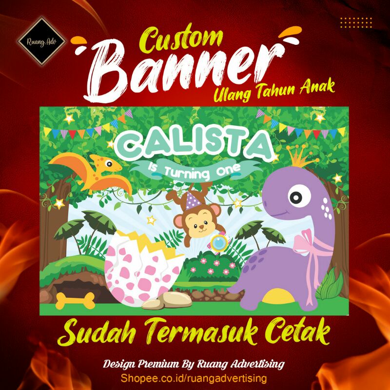 Jual Kebun Binatang / Zoo / Banner Ulang Tahun Anak Custom Backdrop ...