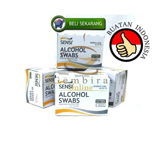 Jual Tisu Alkohol Sensi Alcohol Swabs (1 Kotak Isi 100 Pcs)/Sensi ...