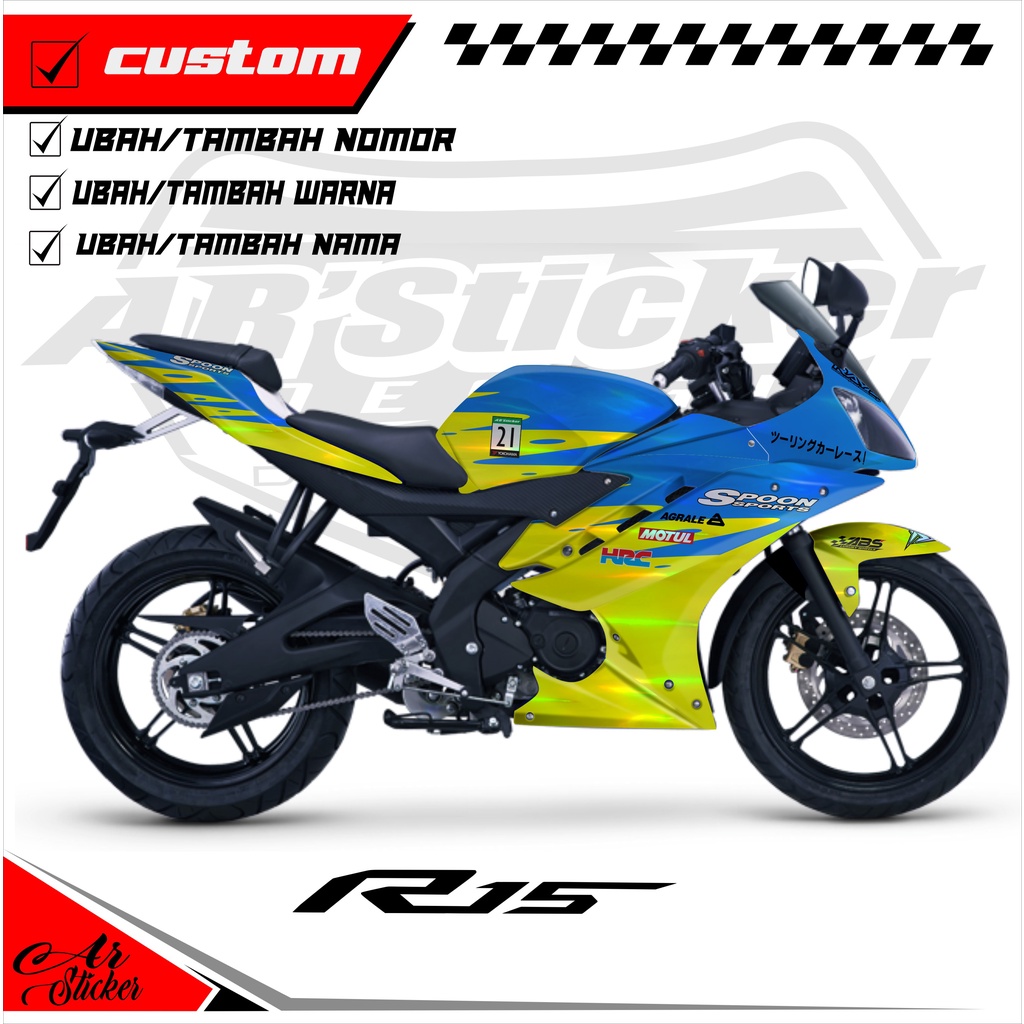 Jual Decal Sticker Full Body Yamaha R15 V1&V2 Hologram Pelangi, Chrome - Decal stiker Motor R15 ...