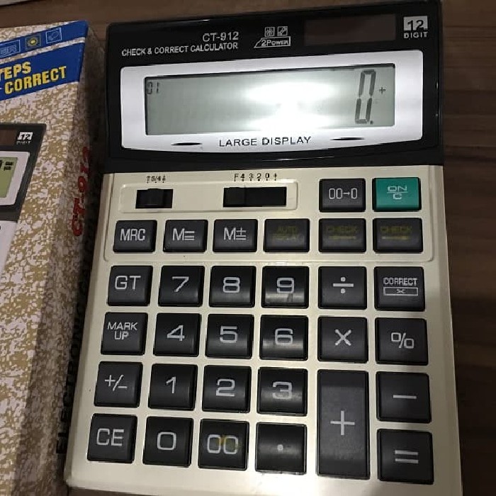Jual Kalkulator Besar Lebar Big Display CT912 Power Cahaya dan Baterai ...