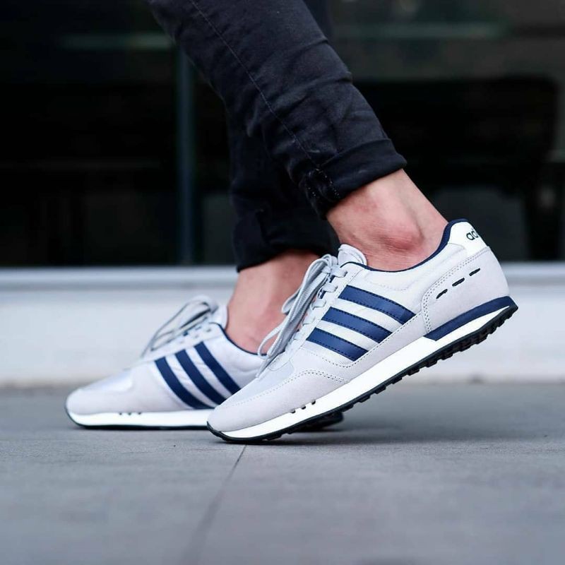 Jual Sepatu Adidas Neo City Racer Grey List Navy | Shopee Indonesia