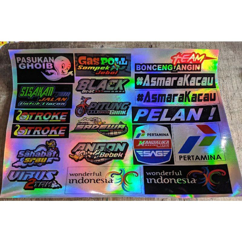 Jual Stiker Racing Pack Kata Kata Racing Merk RCB isi 20 Pcs | Shopee ...