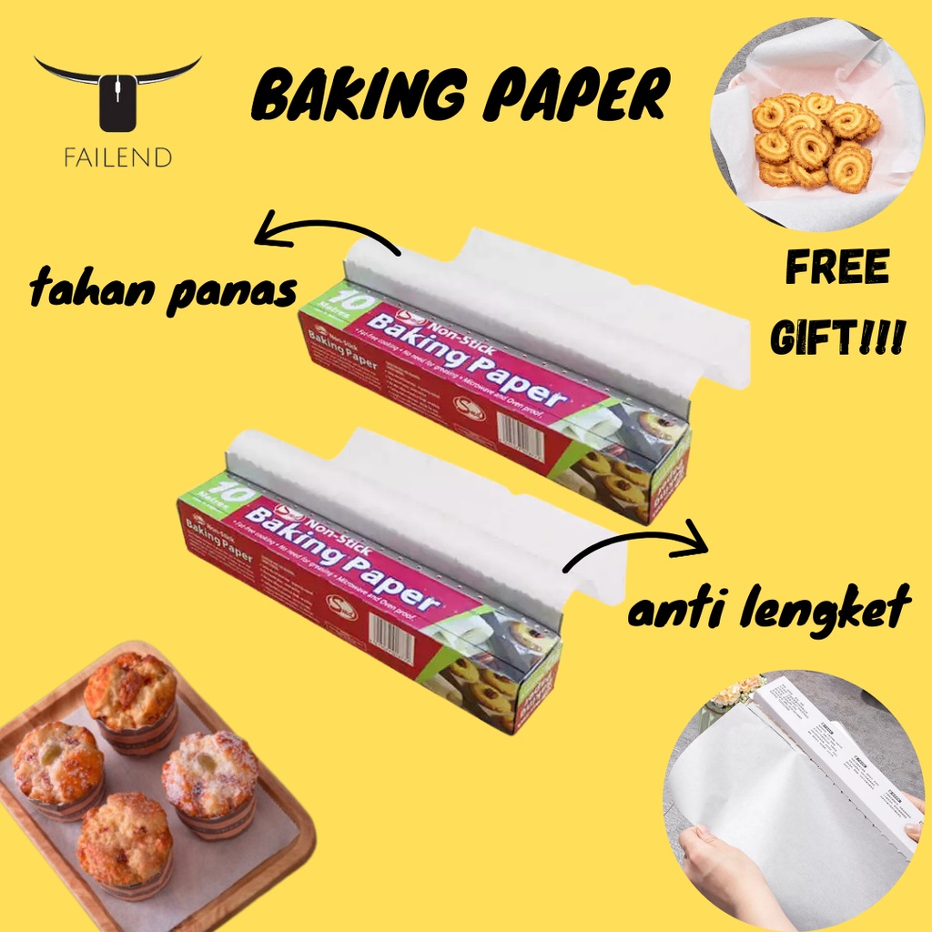 Jual Kertas Roti Baking Paper Anti Lengket Oil Paper 5 Meter | Shopee ...