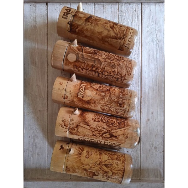 Jual Teko Bambu Bumbung Lukis Custom Pitcher Bambu Foodgrade 1000ml ...