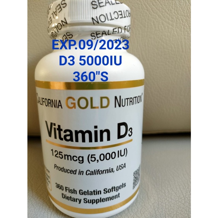 Jual Vitamin D3 5000 IU - California Gold Nutrition (USA) 360 Softgels ...