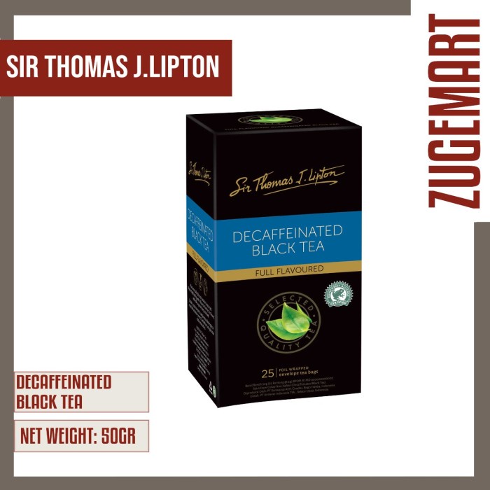 Jual Sir Thomas J. Lipton Decaffeinated Black Tea / Teh Celup 25 bags ...