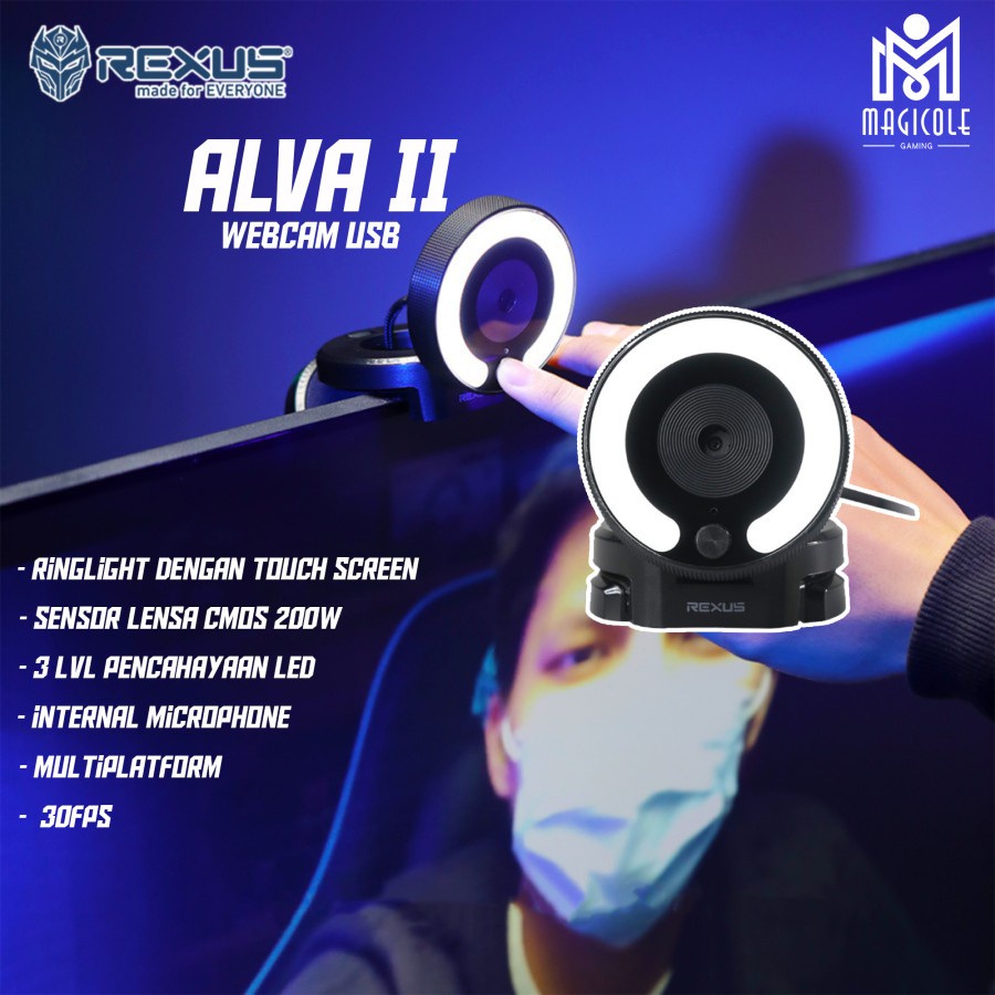Jual Rexus ALVA II / Alva 2 SW-RX03 FHD 1080p Webcam with Mic + Ring ...