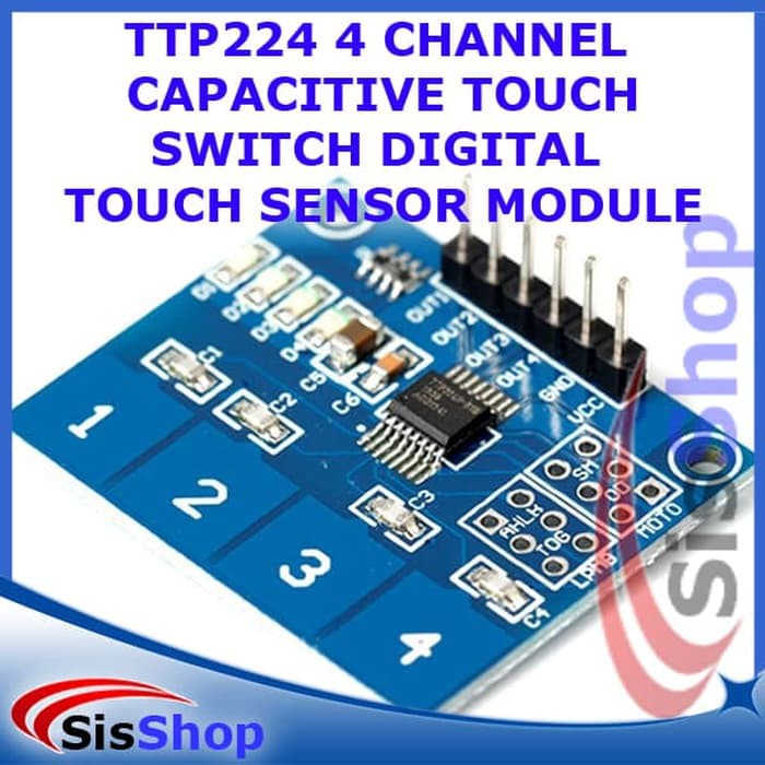 Jual TTP224 4 CHANNEL CAPACITIVE TOUCH SWITCH DIGITAL TOUCH SENSOR ...
