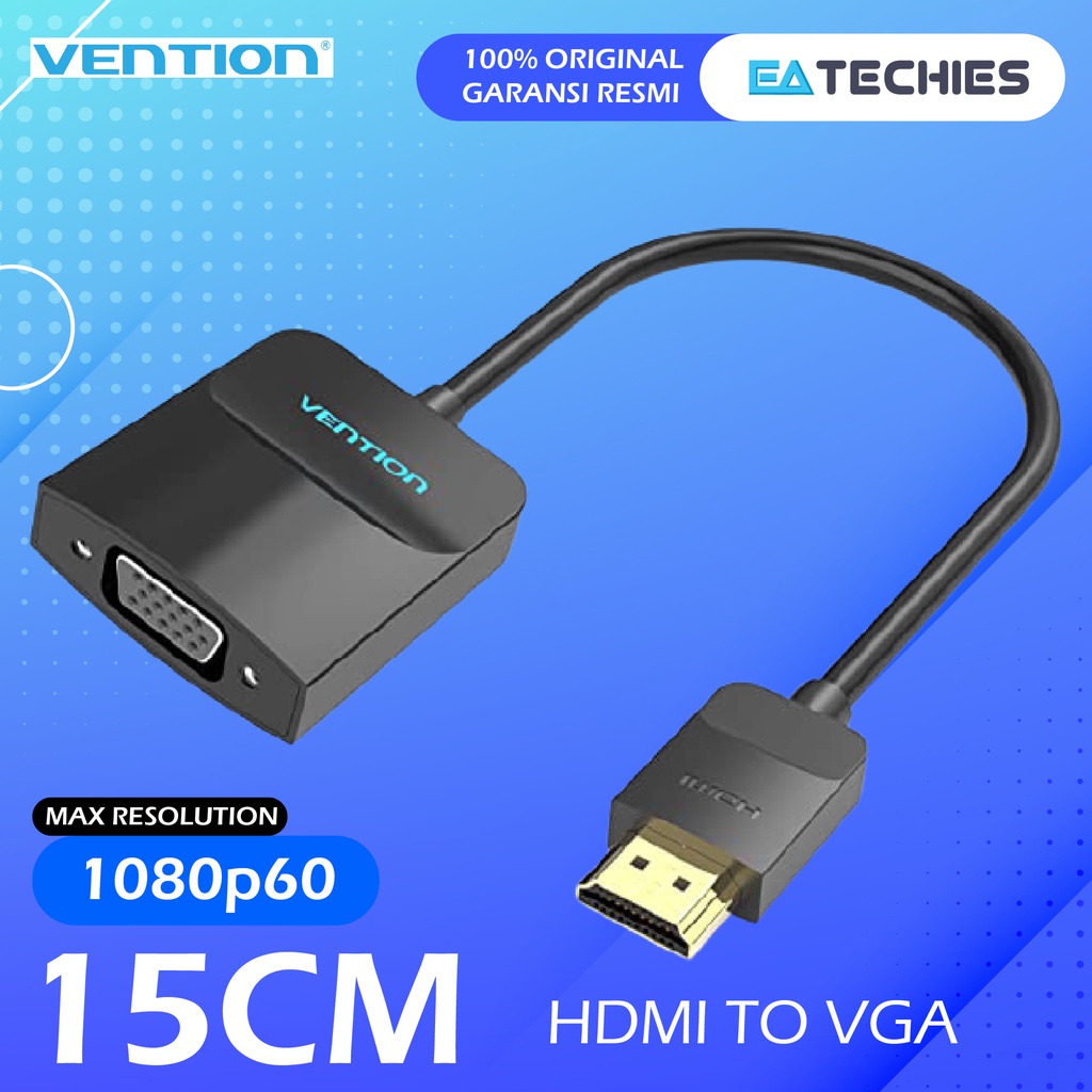 Jual Vention hdmi to vga / Converter HDMI MALE ke VGA FEMALE Adapter Konverter Konektor Original ...