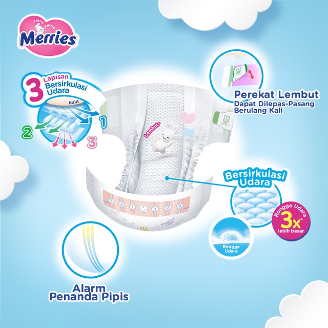 Jual Merries Premium Popok Bayi Perekat NB 2 x 24 pcs | Shopee Indonesia