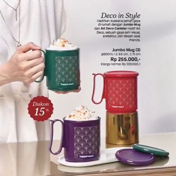 Jual Tupperware - Jumbo Mug ( Dapat 3 Pcs ) | Shopee Indonesia