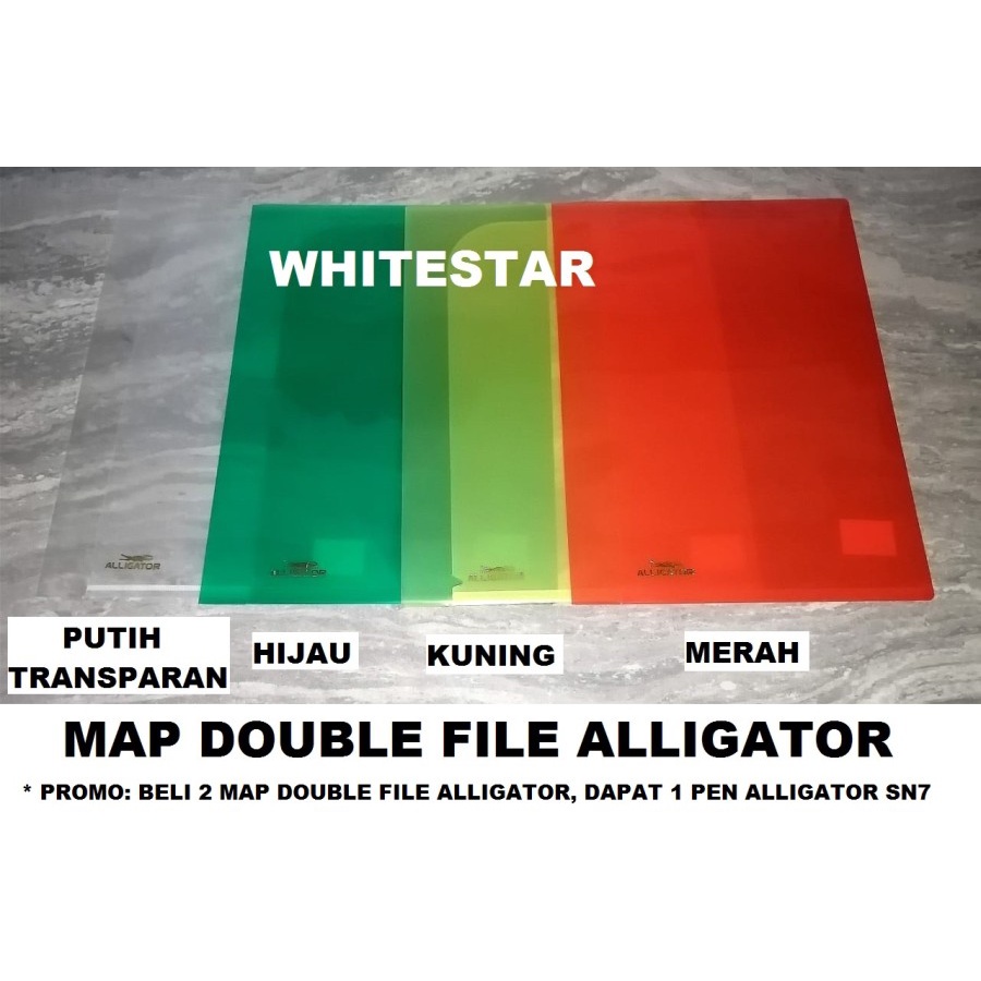 Jual map plastik double file alligator ukuran / uk. A4 -maps 2 sisi ...