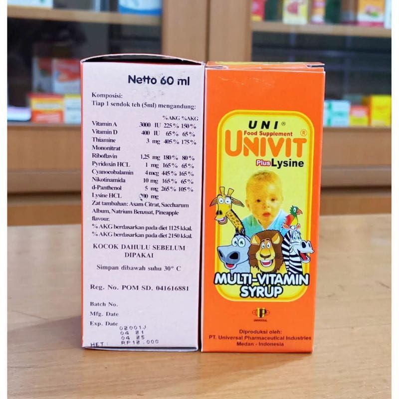 Jual Univit Sirup Plus Lysine 60 ml | Shopee Indonesia