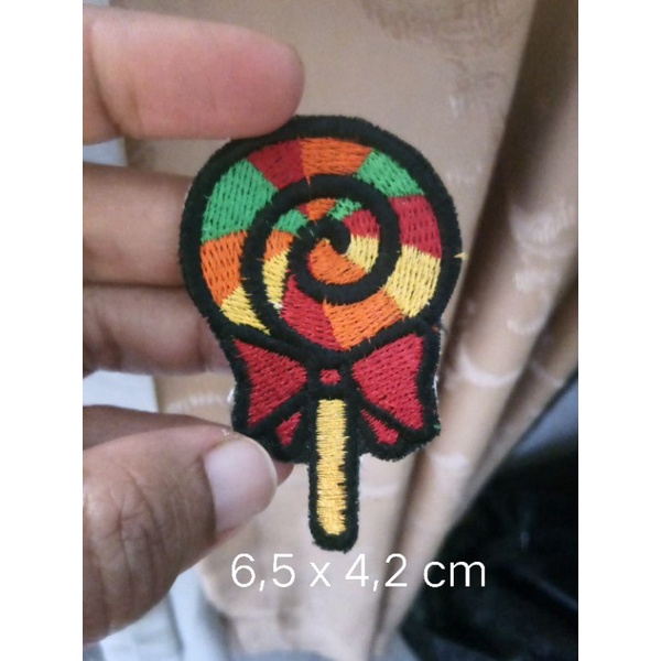 Jual patch bordir permen lolipop lucu aksesoris tempelan fashion ...