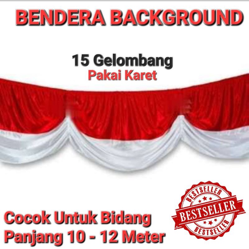 Jual Bendera Background / Bendera Gelombang Panjang Merah Putih Ready 3 Ukuran Bahan Velez Kain ...