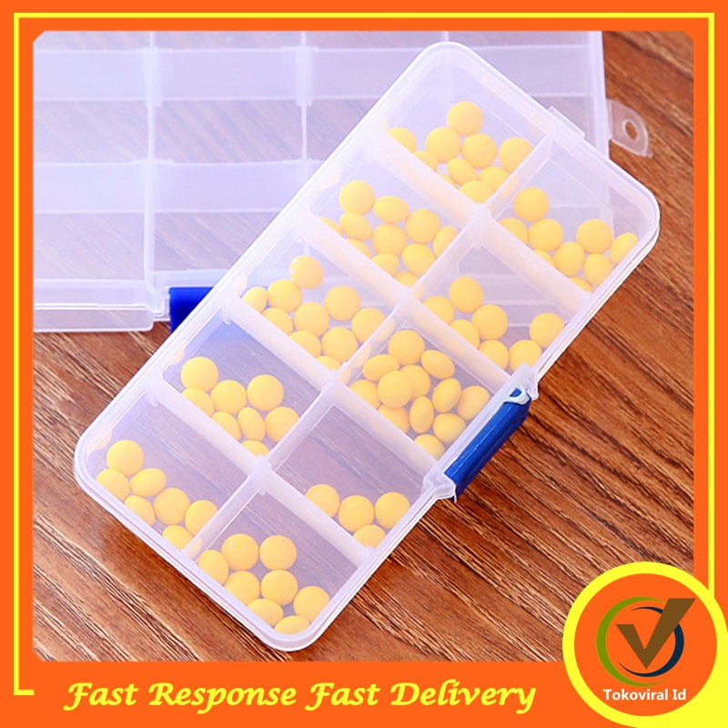 Jual Box Obat / Kotak Obat 10 Sekat / Kotak Aksesoris / Kotak Perhiasan ...