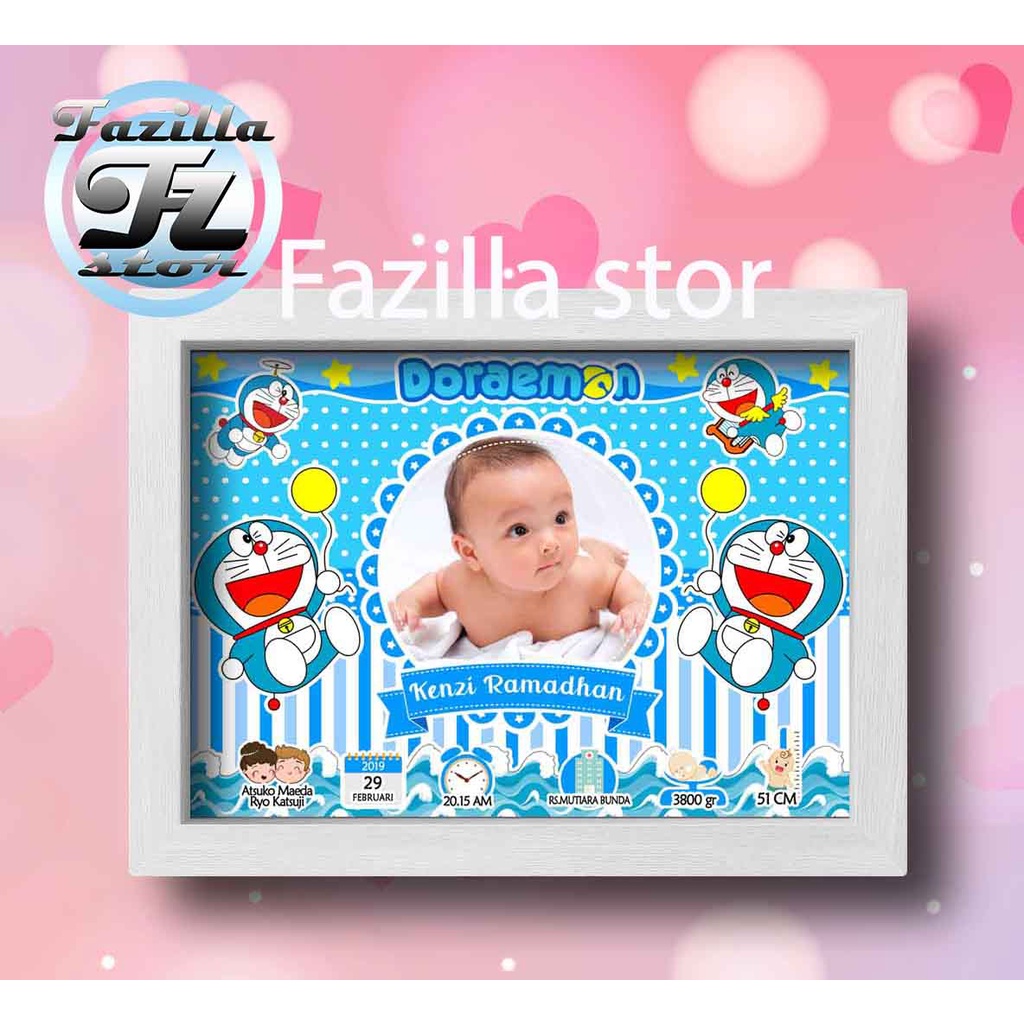 Jual cetak bio data baby plus bingkai bio data bayi bingkai kaca ...