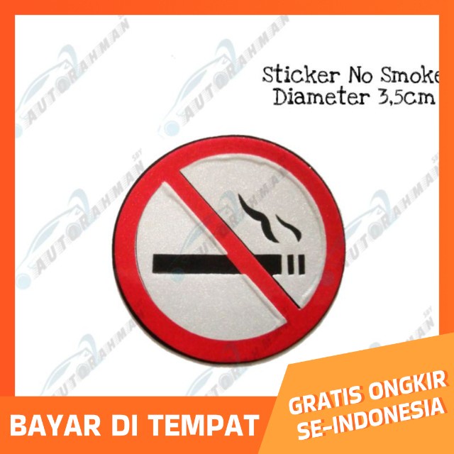 Jual Stiker Mobil Tempel Dinding No-Smoking Diameter 3,5cm | Shopee ...
