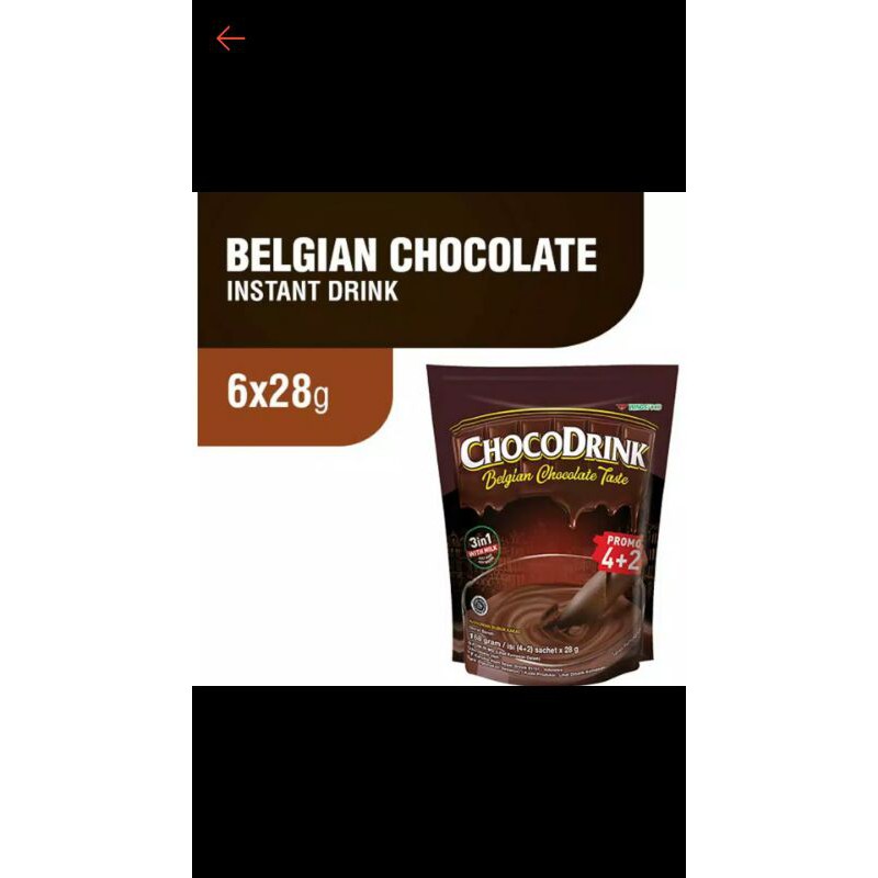 Jual Chocodrink Belgian Chocolate Taste 4 + 2 sachet x 28 gr | Shopee ...