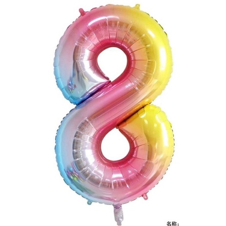Jual Balon Foil Angka Jumbo Warna Rainbow 0-9 Ukuran +-80cm | Shopee ...