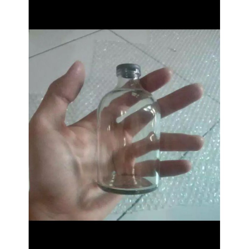 Jual botol vial / botol penisilin / botol clear 100ml gendut diameter ...