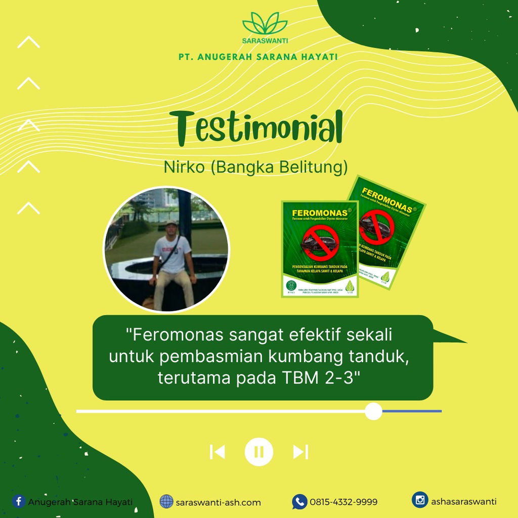 Jual FEROMONAS Feromon Pengendali Hama Kumbang Tanduk pada Kelapa Sawit ...