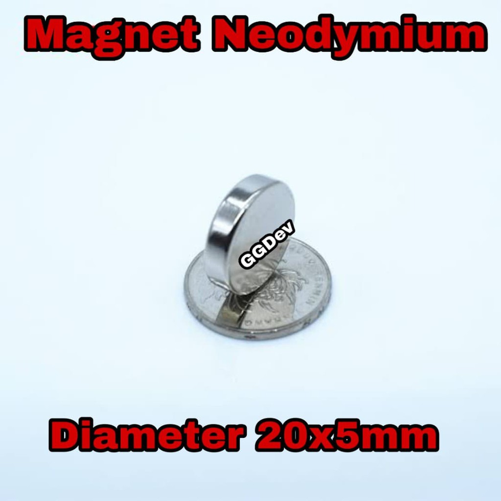 Jual MAGNET NEODYMIUM SUPER KUAT 20x5 MM - Silver | Shopee Indonesia