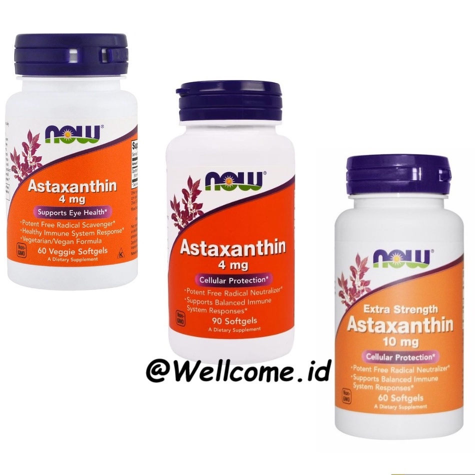 Jual NOW FOODS ASTAXANTHIN 4 mg 10 mg 60 Veggie Softgels | Shopee Indonesia