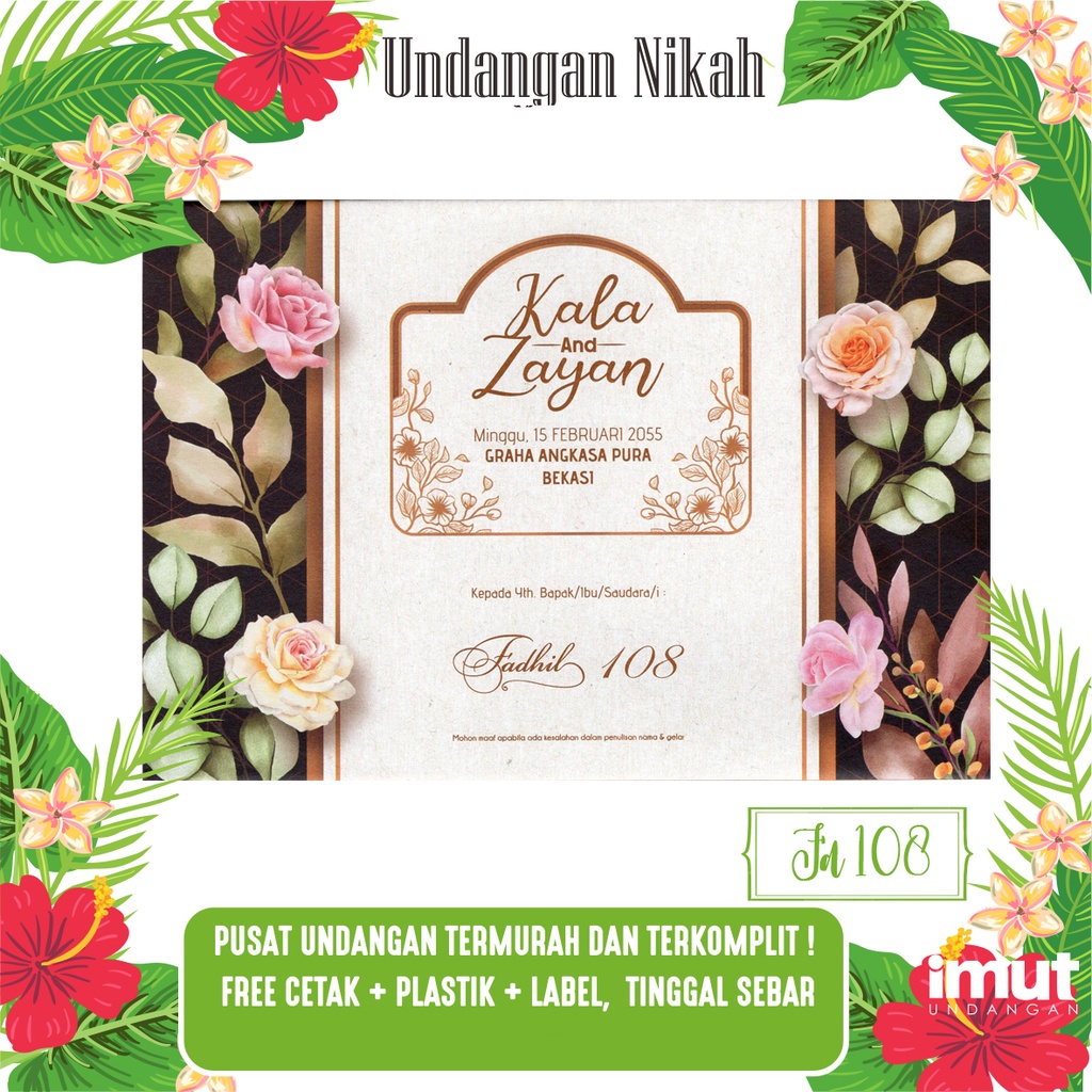 Jual Blangko Undangan Pernikahan Murah Fadhil 108 | Shopee Indonesia