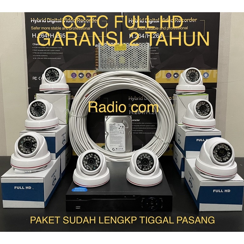 Jual paket cctv 8 chanel 8 camera 5mp 1080p full hd ir sony(full 8 ...