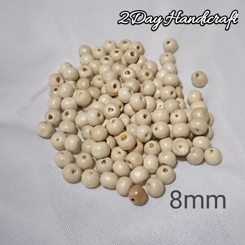 Jual Mote Kayu 8mm ada Lubang - Monte Kayu 8mm - Manik kayu Bulat Besar ...