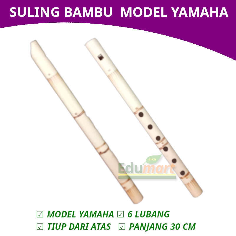 Jual Mainan Seruling Bambu Model Yamaha Suling Enam Lubang 6 Tiup Atas ...