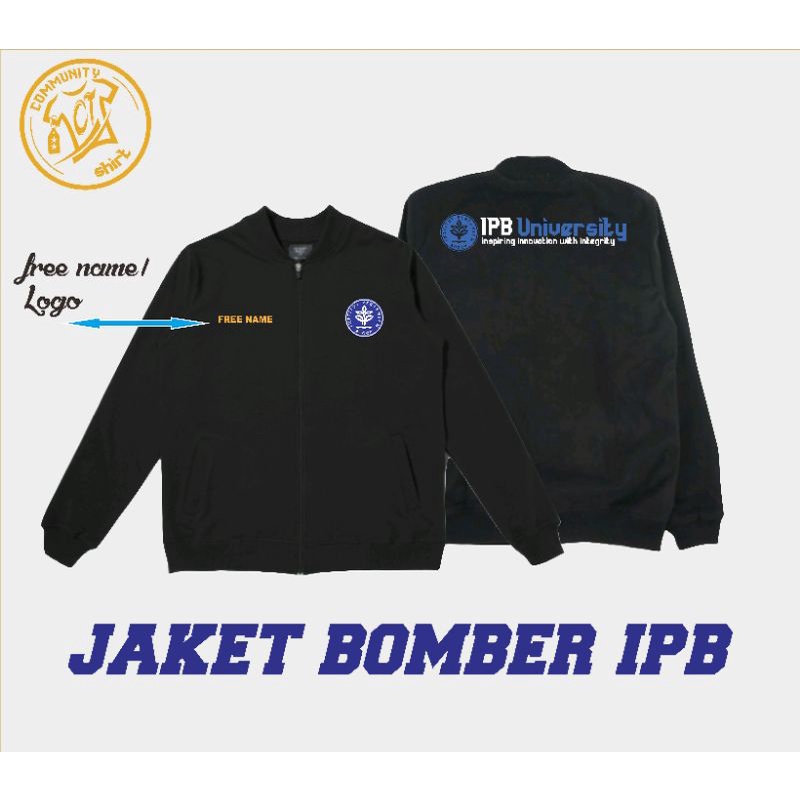 Jual Jaket Bomber IPB UNIVERSITY / Institut Pertanian Bogor Jaket Hitam ...