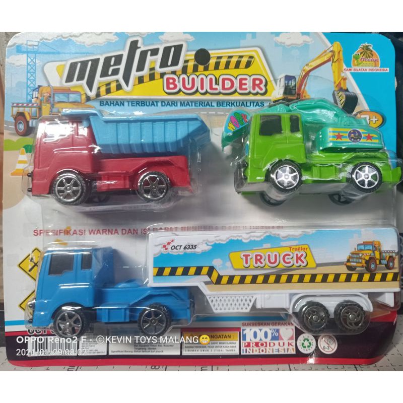 Jual Gendontoystore OCT 6335 mainan mobil kontruksi isi 3pcs PULL BACK ...