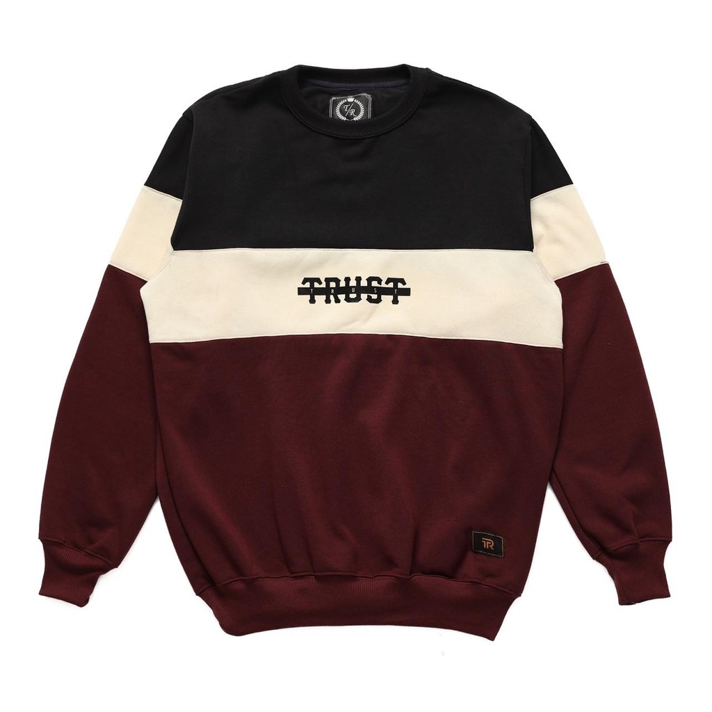 Jual Sweater Crewneck Pria Sweater Kombinasi Tiga Warna L, XL Original ...