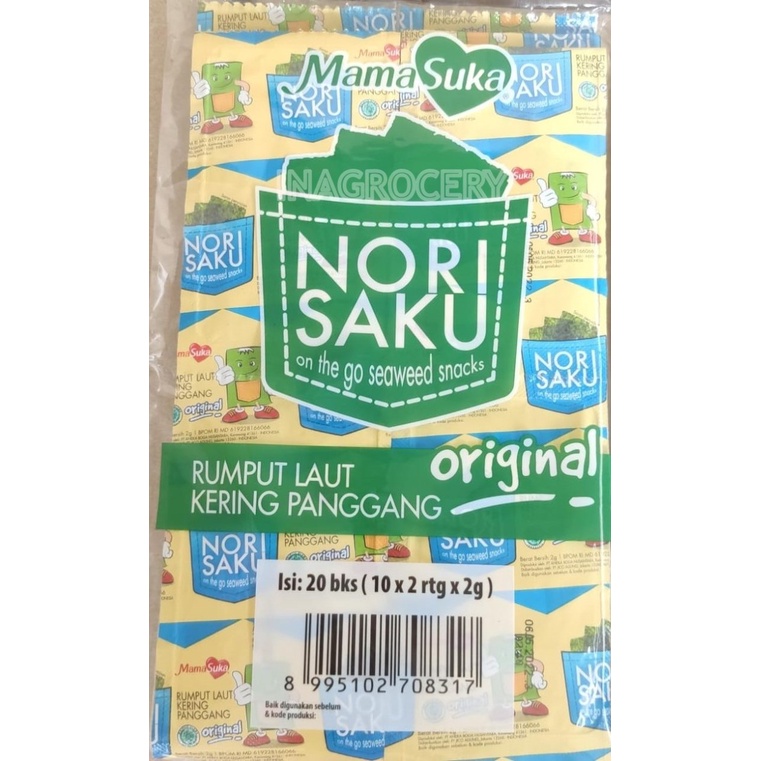 Jual NORI SAKU ORIGINAL PER PACK 2 renteng (20PCS) | Shopee Indonesia