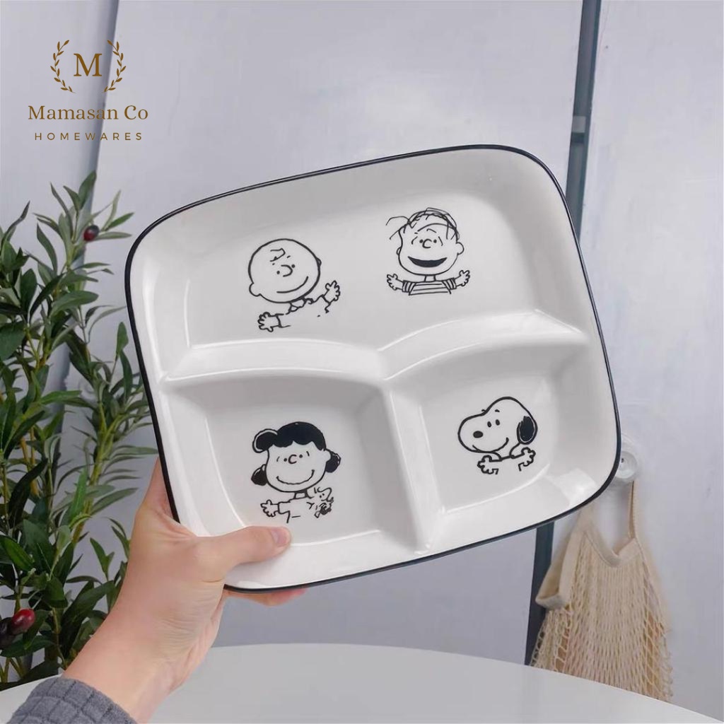 Jual Snoopy Divider Plate Ceramic | Piring Keramik | Shopee Indonesia