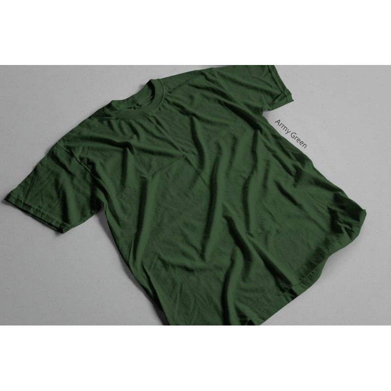 Jual KAOS POLOS GREEN ARMY/KAOS POLOS WARNA HIJAU/ KAOS POLOS PRIA ...