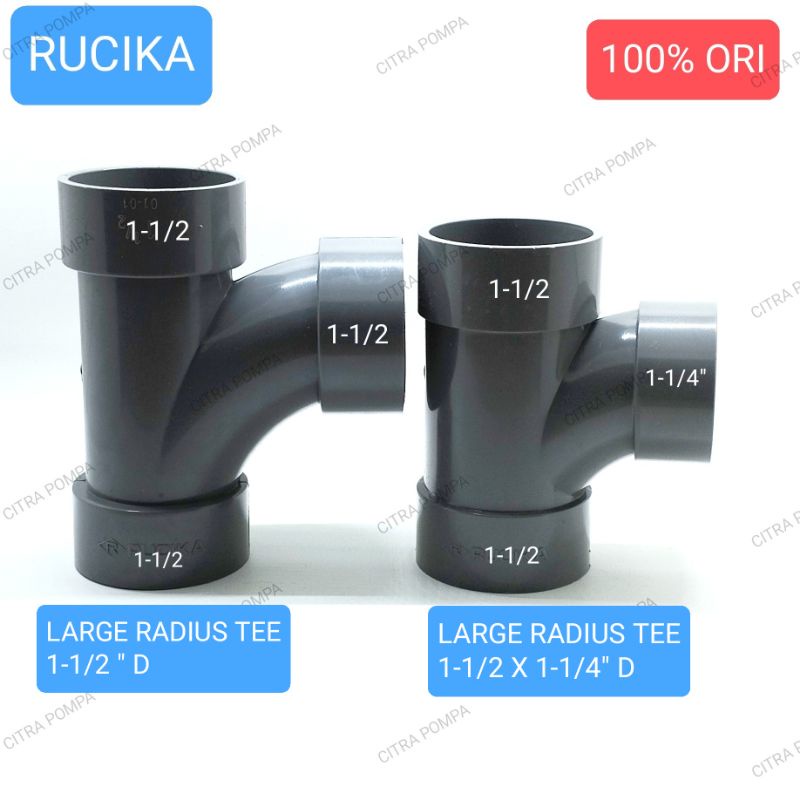 Jual RUCIKA Ty 1.1/2" D / LARGE RADIUS TEE 1.1/2 X 1.1/4" inch D pipa pvc | Shopee Indonesia