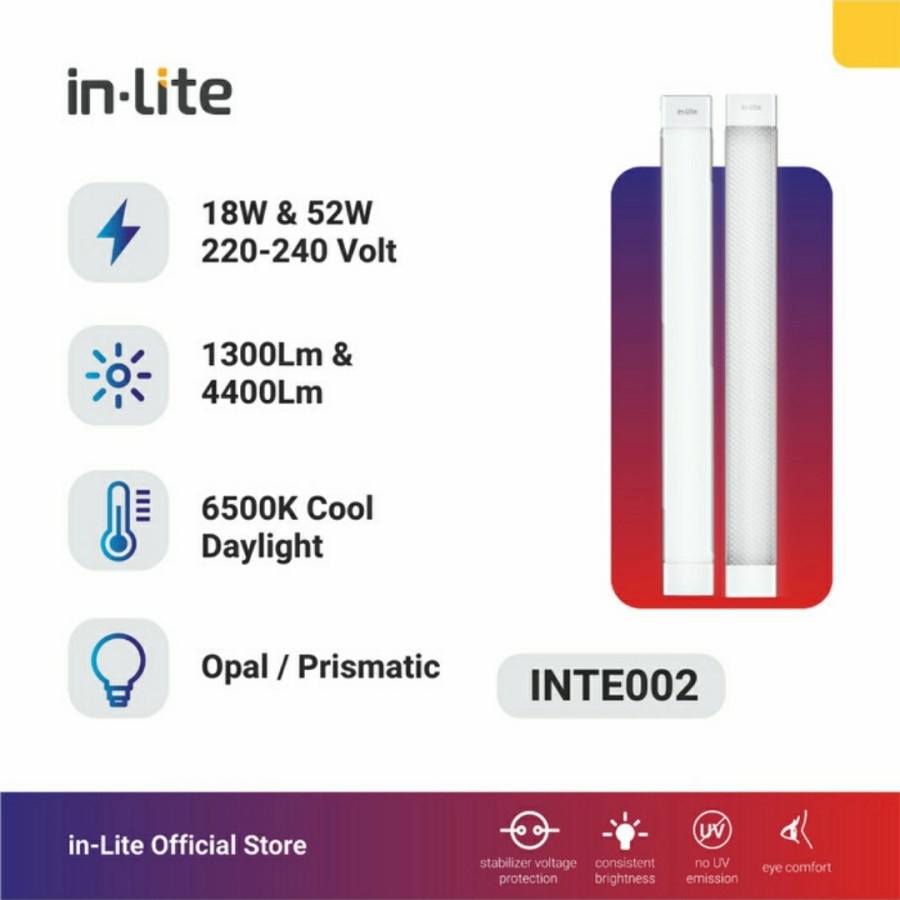 Jual Inlite Lampu Led T8 Integrated Tube INTE002 52 watt Putih 120 cm ...