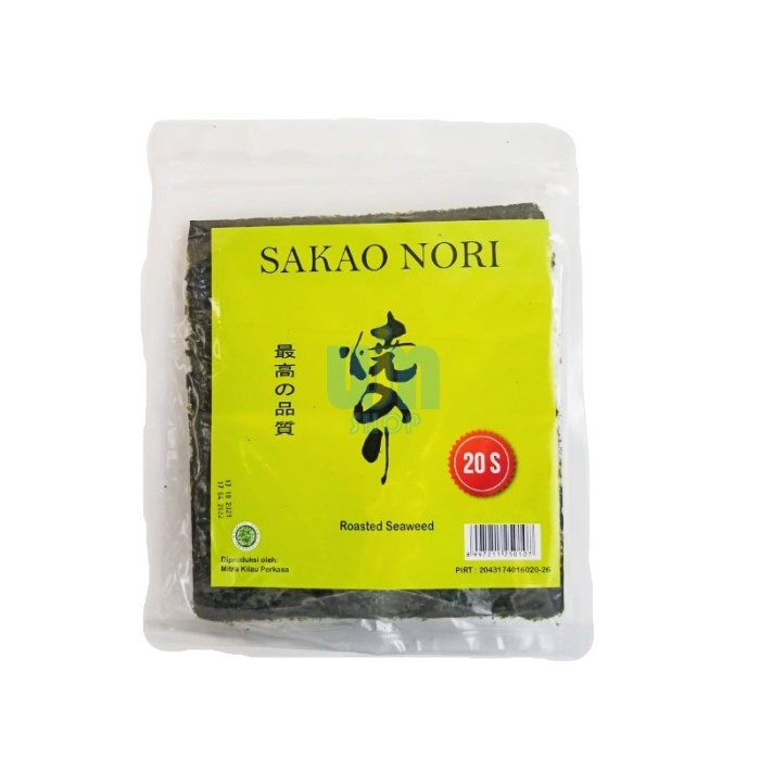 Jual Sakao Nori Rumput Laut Sushi 20 Lembar HALAL MUI - Roasted Seaweed | Shopee Indonesia