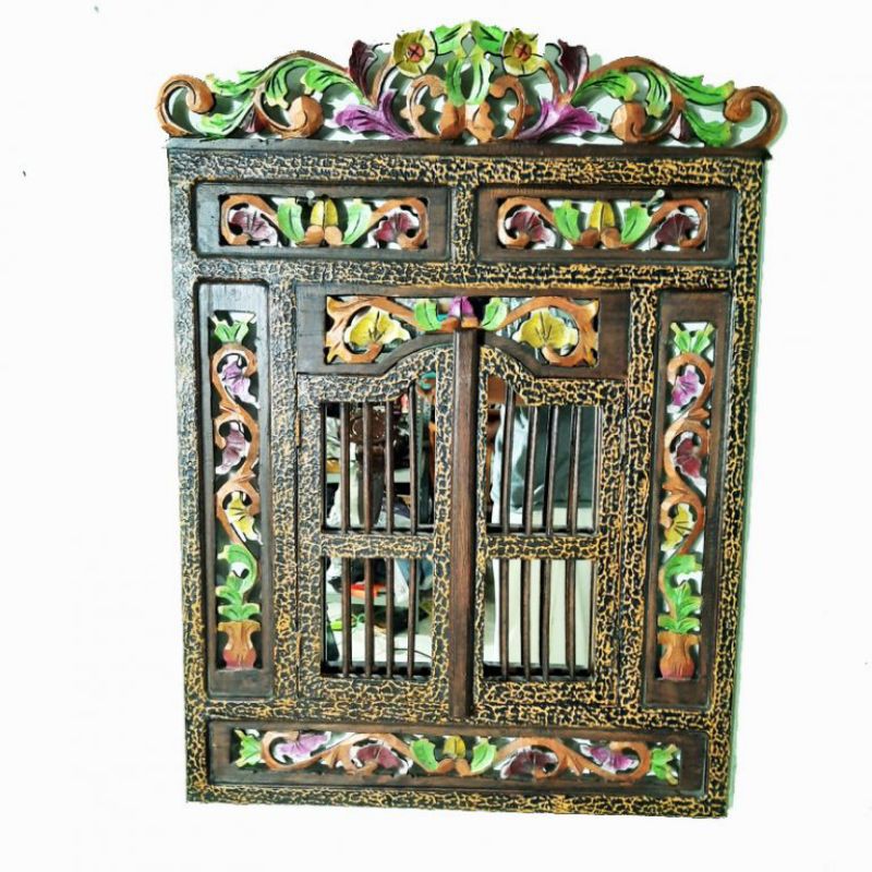 Jual Satanding Mirror Ukir Jepara Kayu Jati Model Jendela Joglo Antik ...