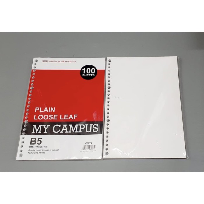 Jual KERTAS LOOSE LEAF POLOS KIKY B5 ISI 100 LEMBAR | REFILL BINDER FILE | Shopee Indonesia