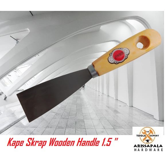 Jual Kape Skrap Kompon Plamir Wooden Handle 1.5 inch | Shopee Indonesia