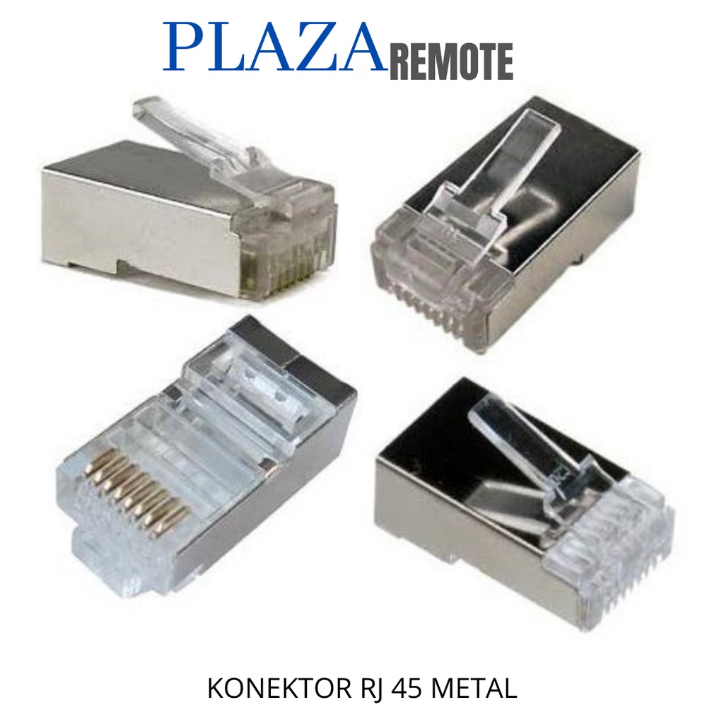 Jual Konektor Jack RJ-45 RJ45 Metal Logam Besi untuk Kabel LAN UTP FTP ...