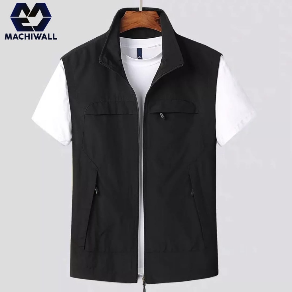Jual rompi pria keren casual jaket rompi pria waterproof rompi proyek ...