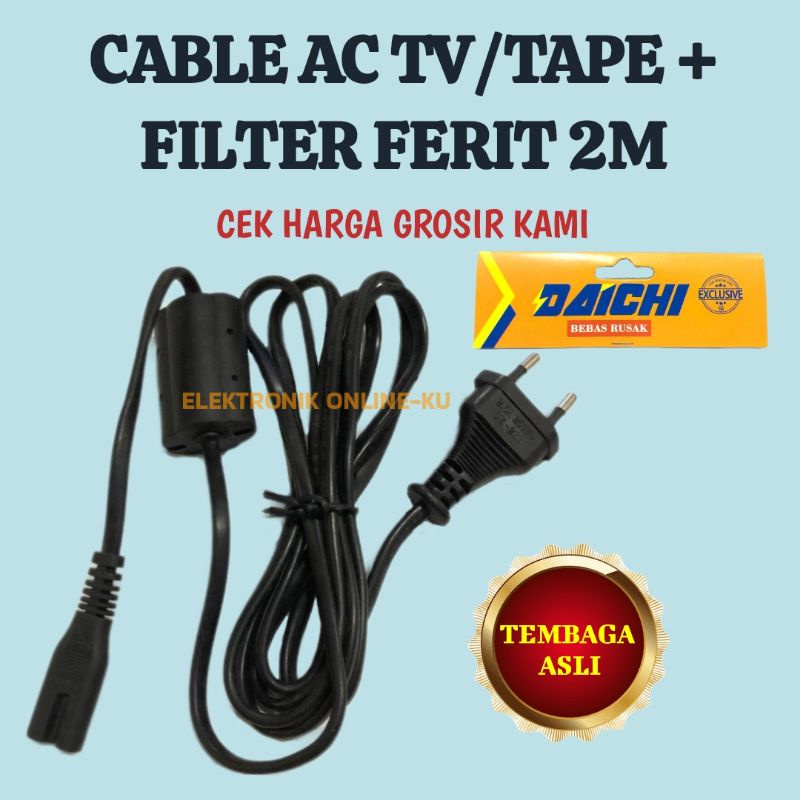 Jual DAICHI CABLE AC TV / TAPE + FILTER FERIT 2M | Shopee Indonesia
