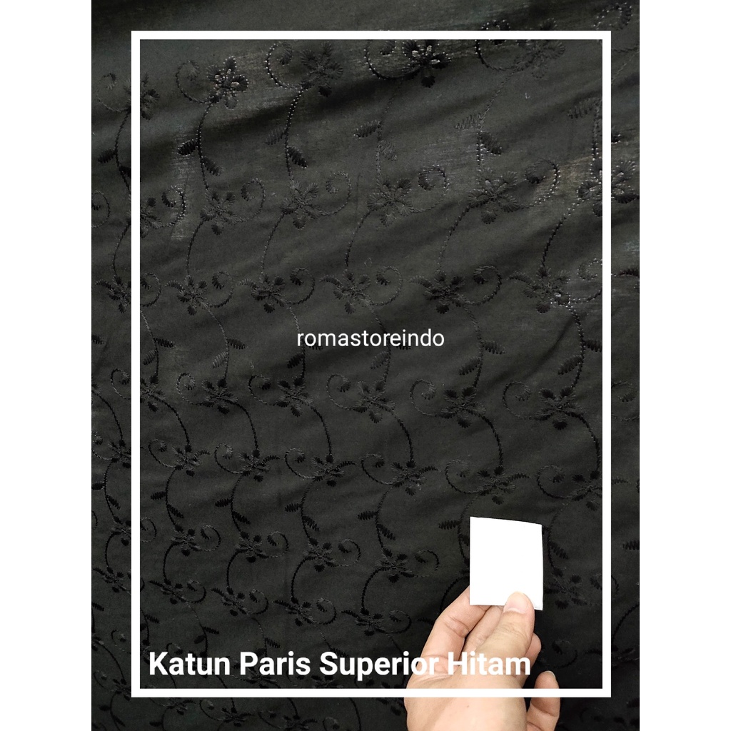 Jual Katun Paris Bordir Superior Hitam | Shopee Indonesia