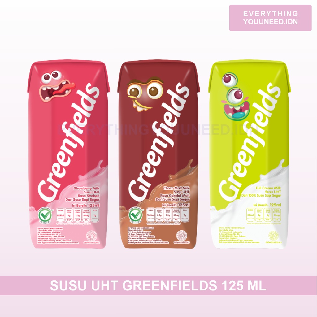 Jual Susu UHT Greenfields Chocomalt - Strawberry - Full Cream 125 mL | Shopee Indonesia