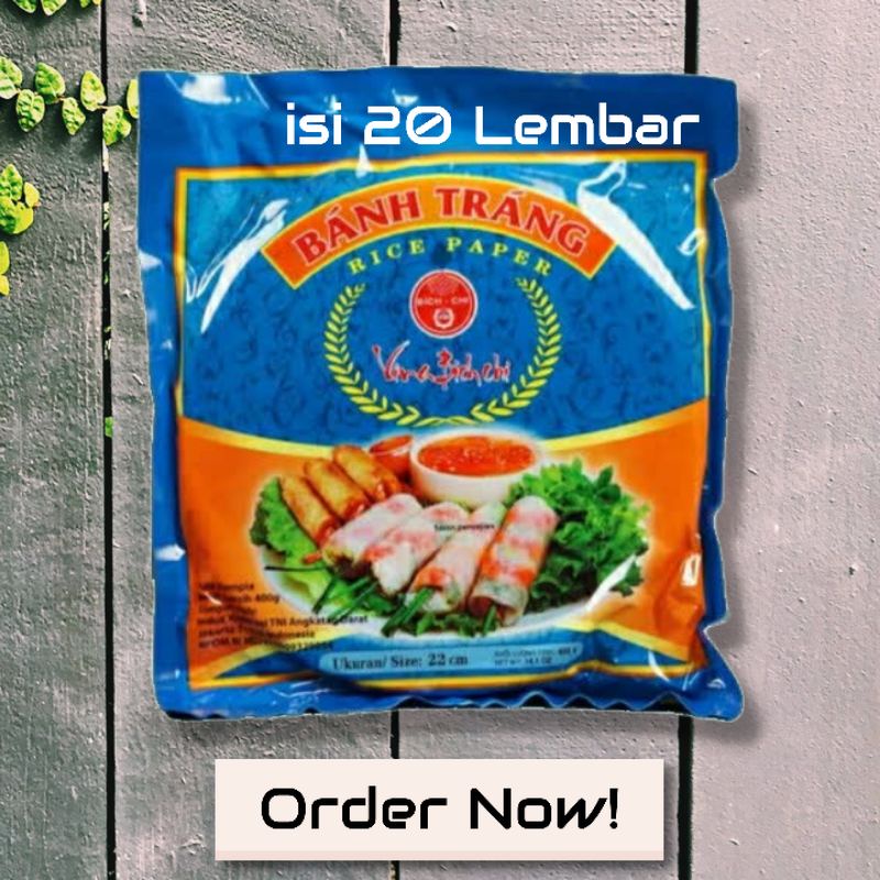 Jual Banh Trang Rice paper Vietnam 20 Lembar size 22cm | Shopee Indonesia